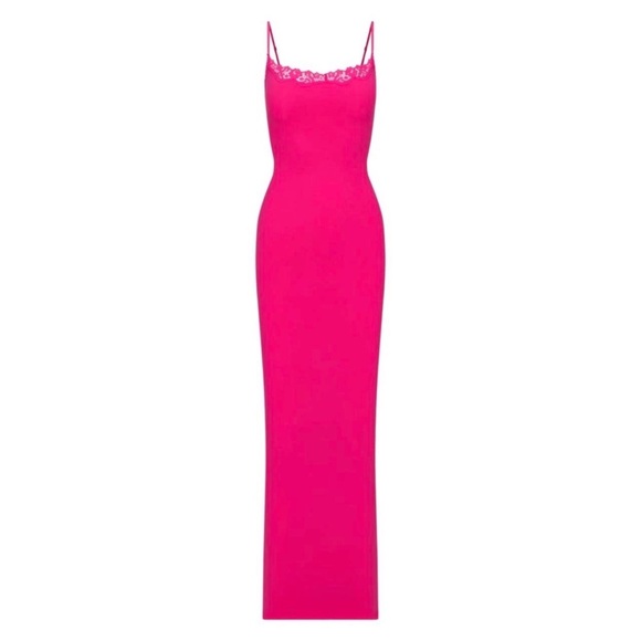 SKIMS | Dresses | Skims Hot Pink Bodycon Maxi Dress | Poshmark
